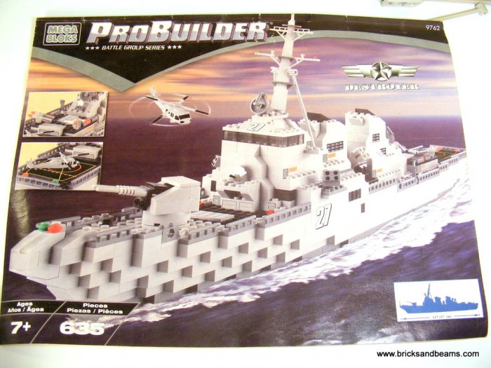 MEGA BLOKS BLOCKS PROBUILDER Battleship - Destroyer 9762 Used