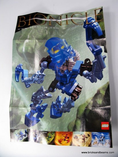 RETIRED Blue TOA Gali LEGO TECHNIC BIONICLE 8533 Rare Poster! 2001