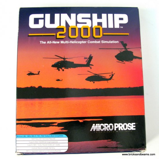 Microprose Gunship 2000 PC DOS Game BOXED 3.5" Disks