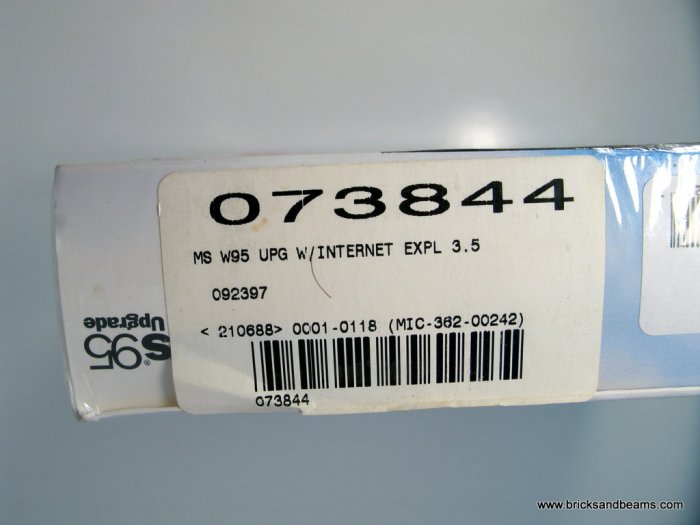 Microsoft Windows 95 Retail Upgrade for Windows Sealed with Box 3.5 ...