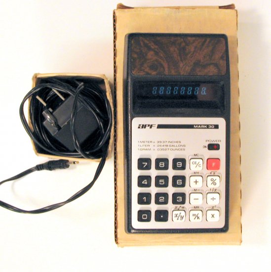APF Mark 30 Vintage Calculator with Box Manual and AC Adapter