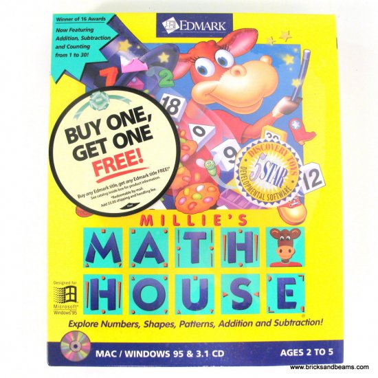 Edmark Millie's Math House 2.0 MAC Windows PC Game BoxedNew