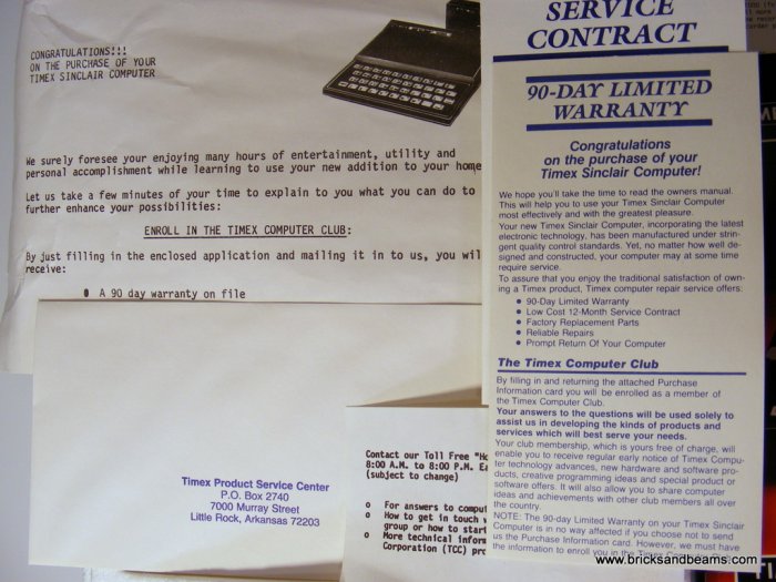 Timex Sinclair 1000 Computer System Console with Manual Foam Power ...