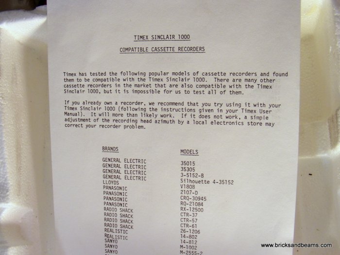 Timex Sinclair 1000 Computer System Console with Manual Foam Power ...