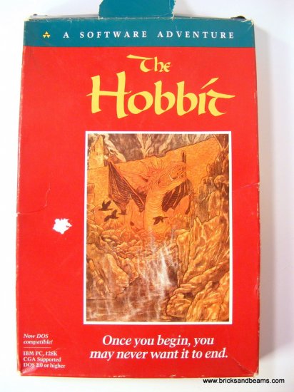 The Hobbit PC DOS Game Text Adventure w Box Complete Addison-Wesley ...