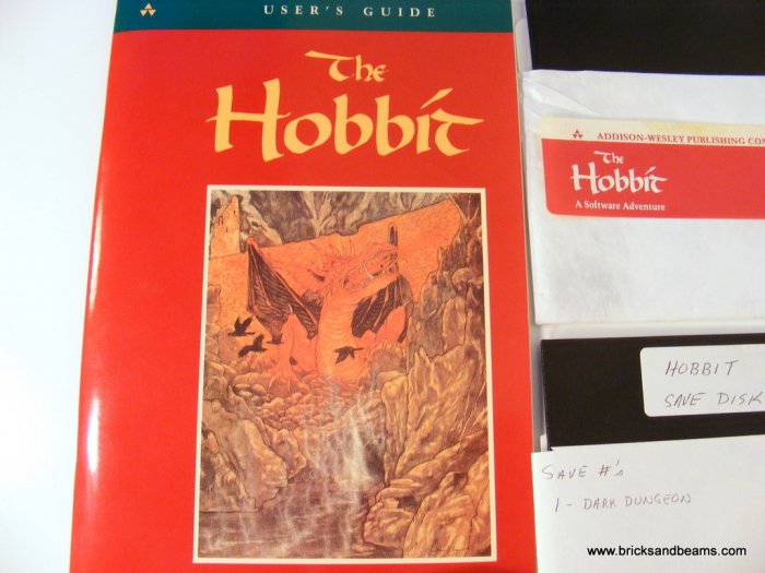 The Hobbit PC DOS Game Text Adventure w Box Complete Addison-Wesley ...