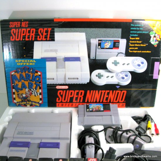 SNES Super Set Super Nintendo System Console with 9 New Games in Boxes ...