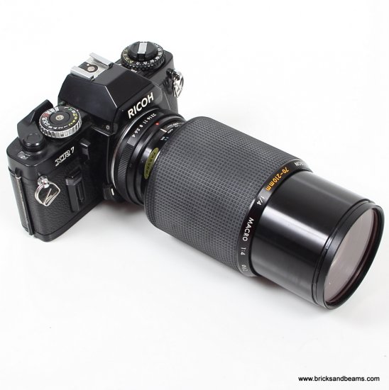 RICOH XR7 XR- SLR 35mm Film Camera w Kiron 70-210mm Zoom Lens