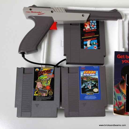 NES Nintendo Action Set RARE Grey 1988 Edition Box 2 Controllers Grey ...