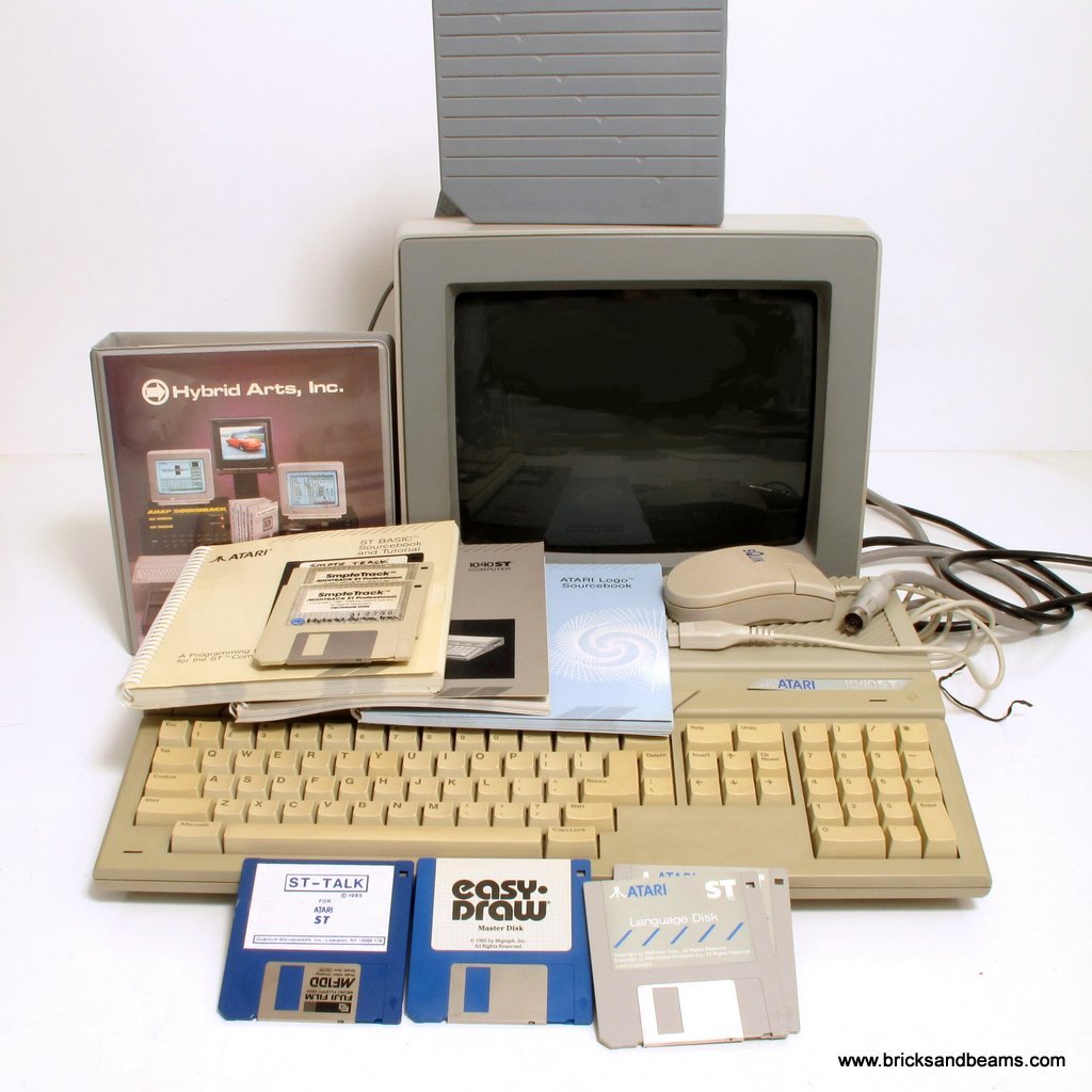 Atari 1040ST 1040STFM Computer System SC1224 Mouse Hybrid Arts SMPTE ...