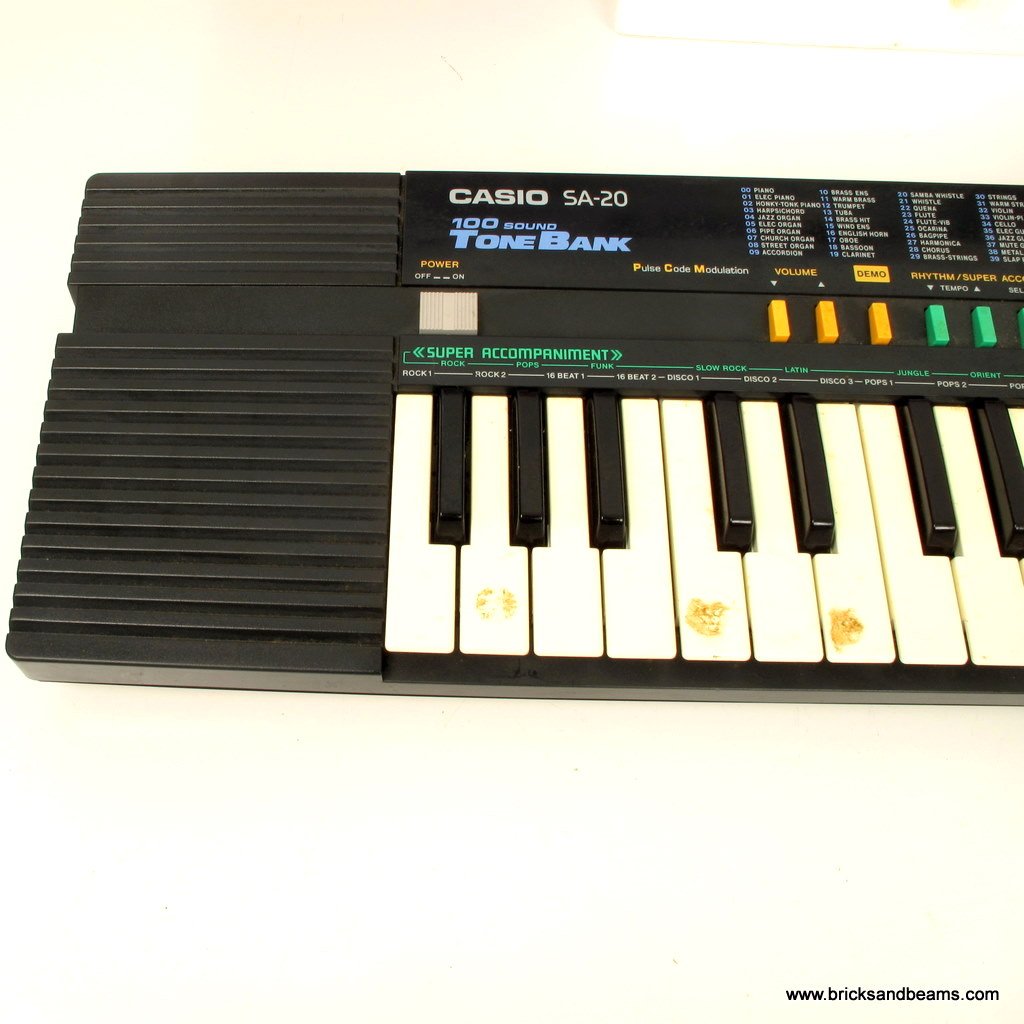 Casio SA-20 Black Casio Keyboard Synthesizer Tonebank w Box Great ...