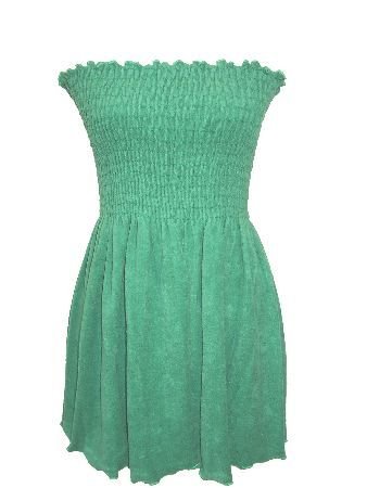 Trendy Green Smocked Terry Tube Top 1XL Women's Juniors Plus Size
