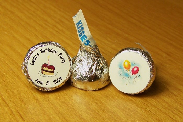 Personalized Birthday Party Hershey Kiss Favor Labels (324 cnt)