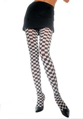 Checker Board Pantyhose Leg Avenue Style# 7127-BLKRBLU-OS