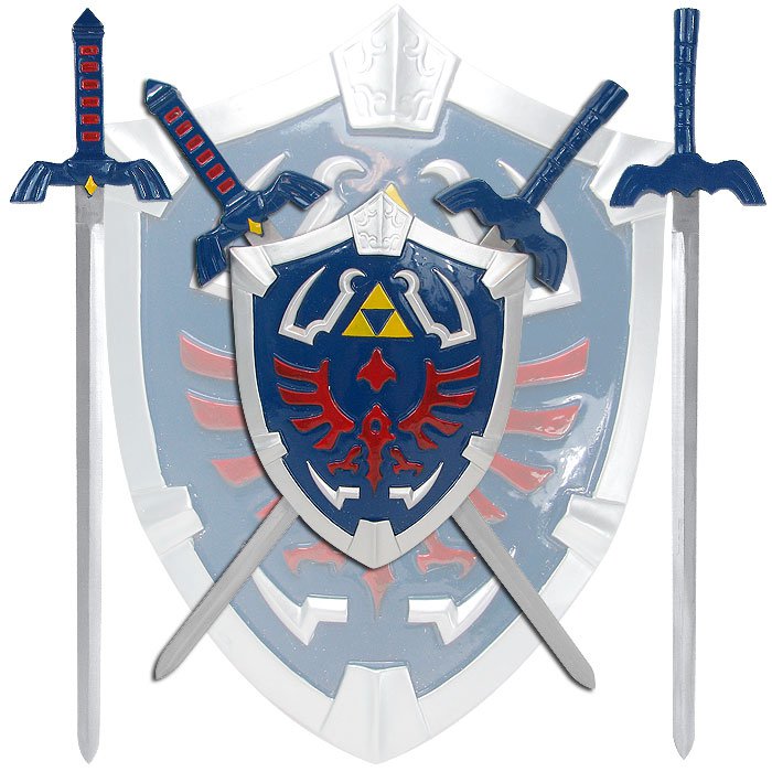 Legend Of Zelda Mini Master Sword Set with Hylian Shield Wall Display
