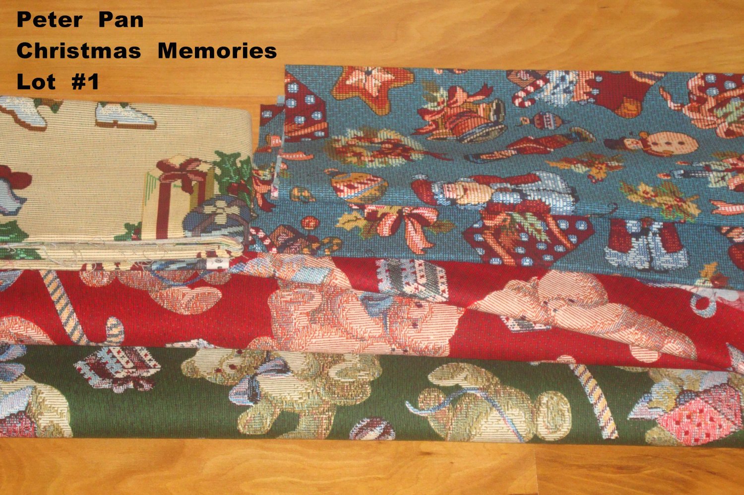8 Yards Peter Pan Christmas Memories 4 Designs Cotton Quilt Fabric Lot #1