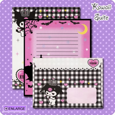 Kuromi *Crowned* Letter Set by Sanrio (Made in Japan) kawaii