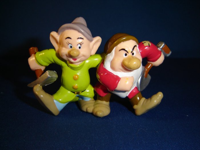 Dopey And Grumpy PVC Figures From Walt Disneys Snow White And The Seven ...