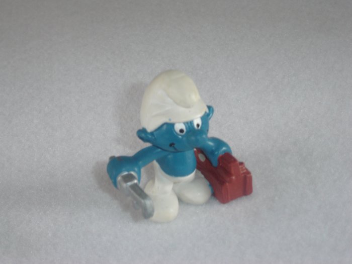 Vintage 1984 Plumber Smurf With Tool Box And Wrench 20187 By Schleich W ...