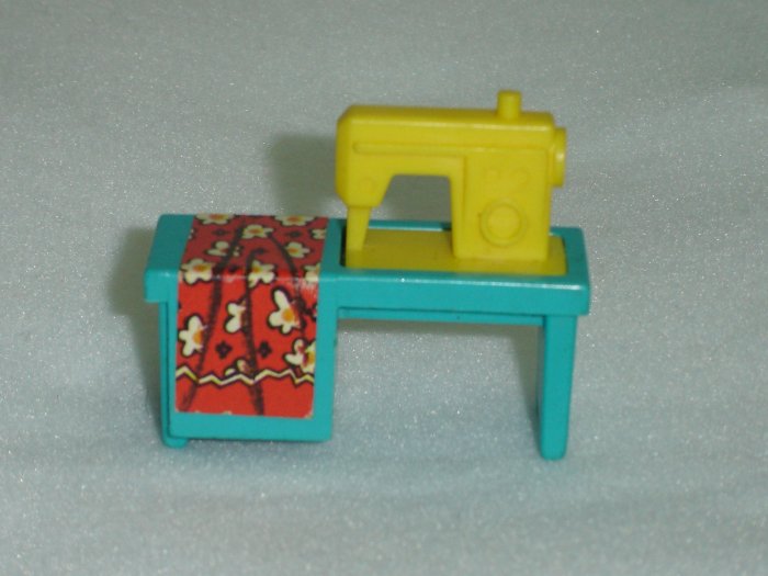Vintage 1972 Fisher Price Little People Aqua Blue Sewing Machine Set ...