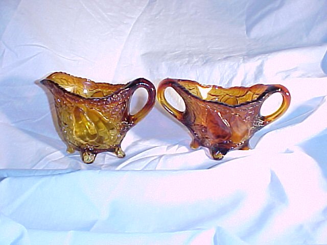 Tiara Glassware -- Sweet Pear Creamer and Sugar