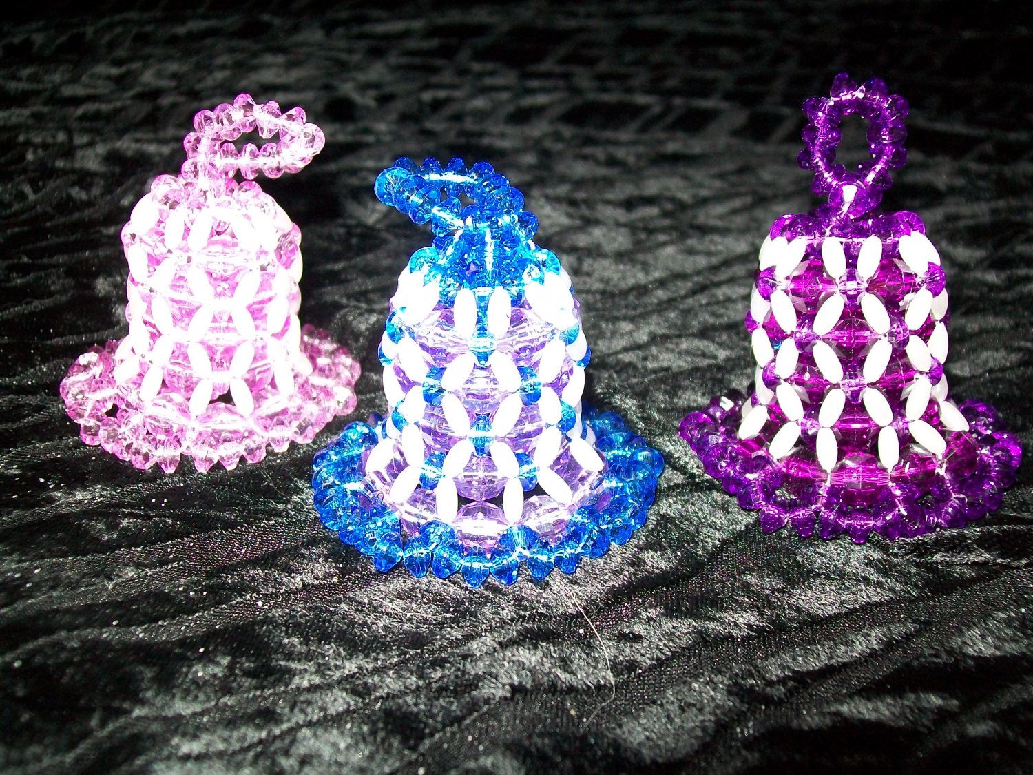 Beaded Christmas Bell Ornaments