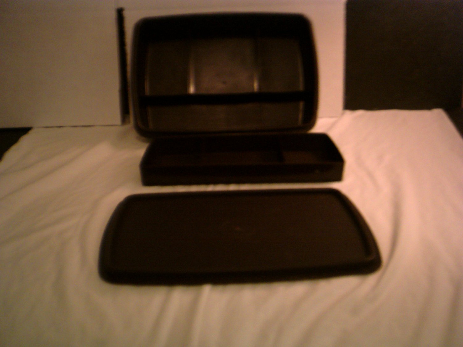 Tupperware -- Brown Fishing Tackle / Sewing Box / First Aid (B-1)