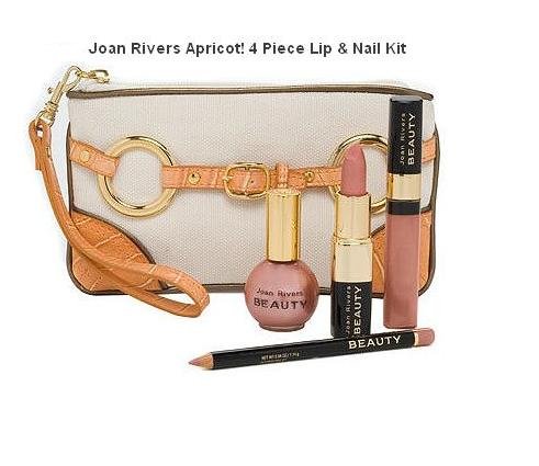 Joan Rivers Apricot Lip Gloss Lipstick Lipliner Nail Polish SET