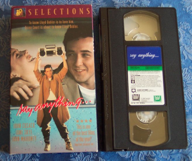 Say Anything John Cusack Ione Skye John Mahoney Drama Romance Vhs Tape ...