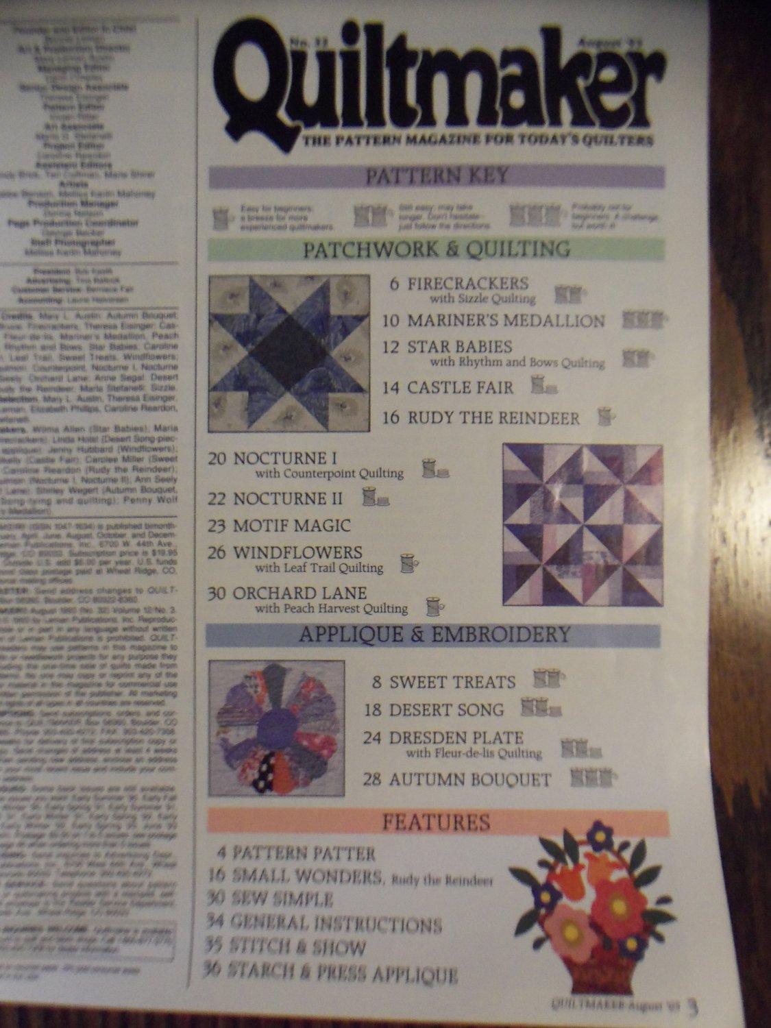 Quiltmaker Magazine No. 32 August 1993 Back Issue locationM10