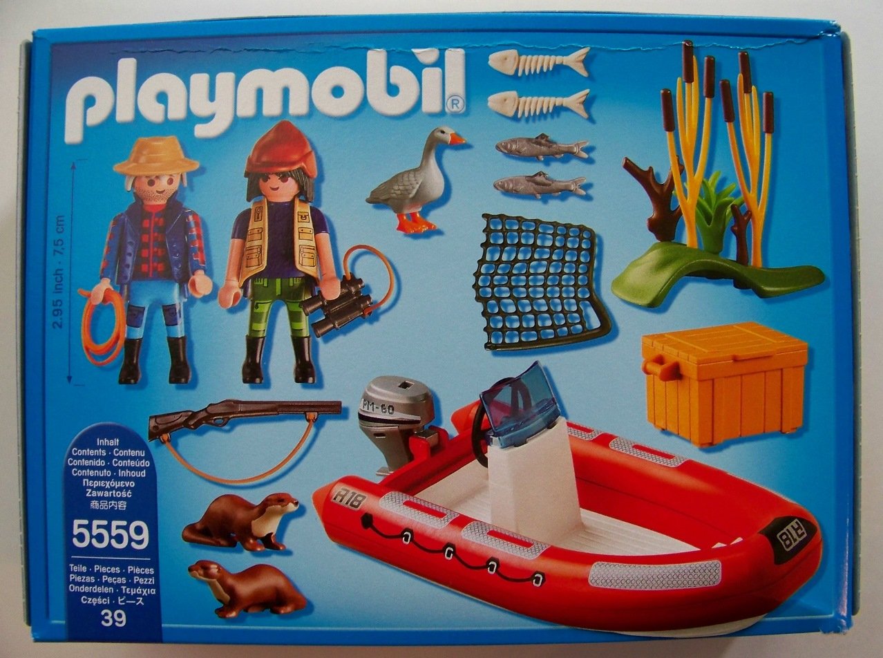Playmobil 5559 Inflatable Boat with Explorers NEW otter goose Wild Life