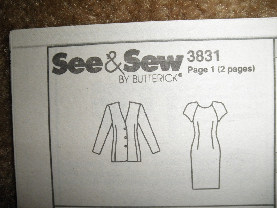 Butterick See and Sew Sewing Pattern 3831 Misses Size 12 14 16 Easy ...