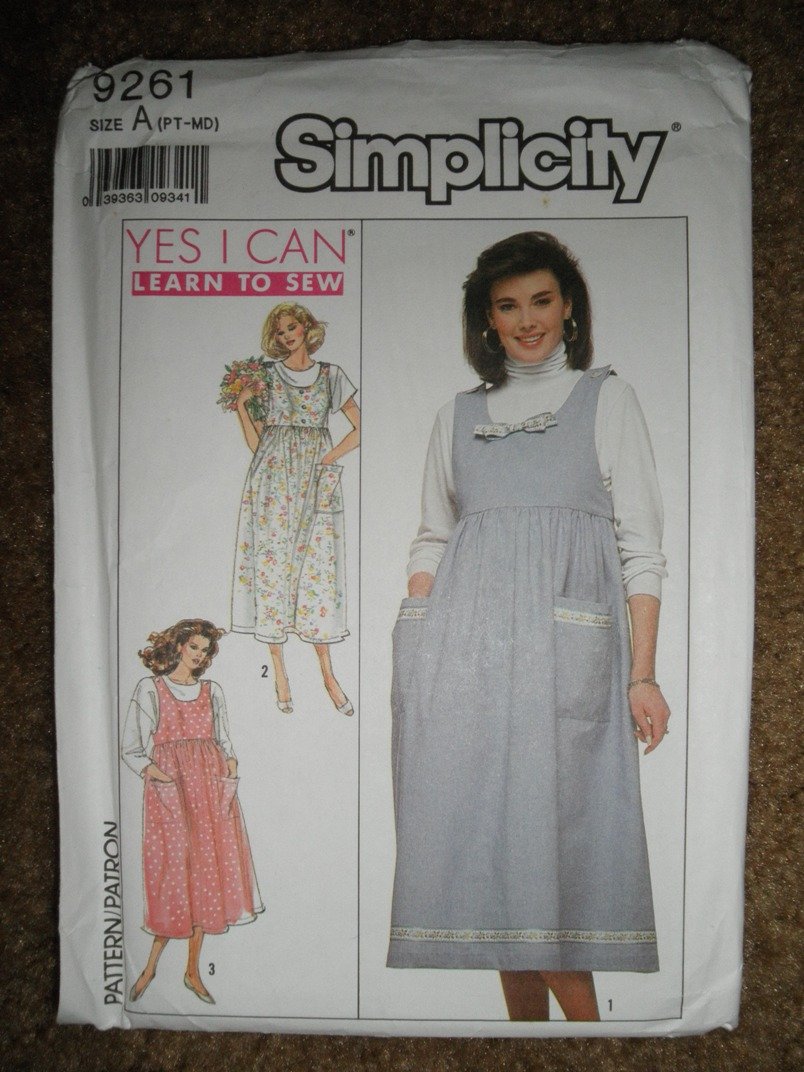 Simplicity Sewing Pattern 9261 Misses Size PT SM MED Maternity Jumper Uncut