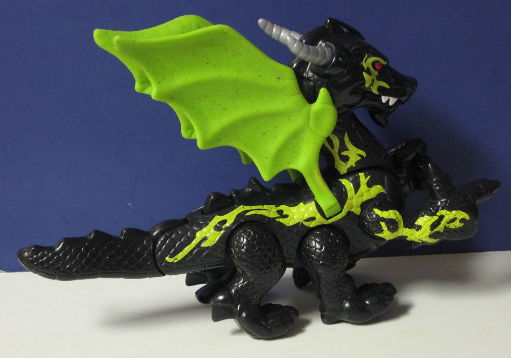 LOC - Fisher Price Imaginext Black and Green Dragon 10" - 2009