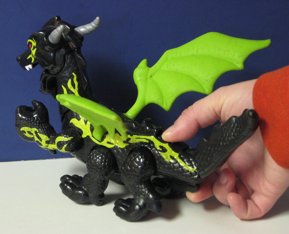 LOC - Fisher Price Imaginext Black and Green Dragon 10" - 2009