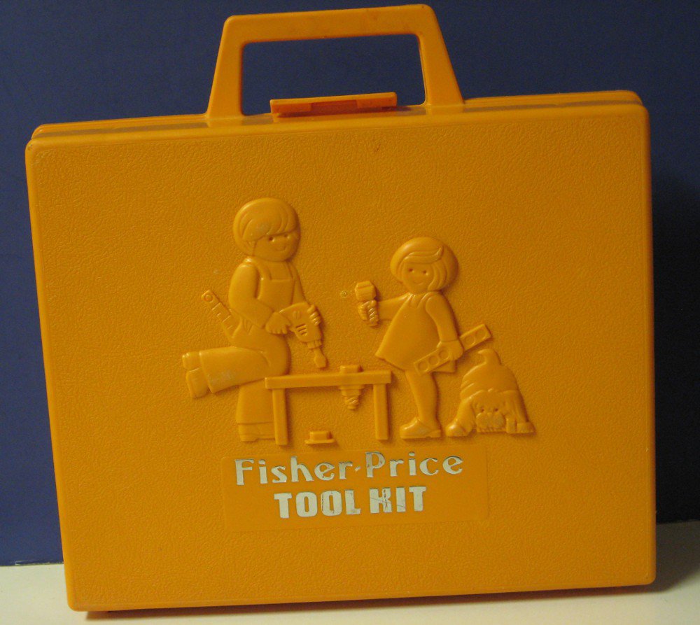 Fisher Price Tool Kit With Wind Up Drill - 924 - 1977 Vintage