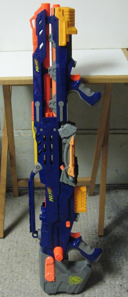Nerf N-Strike Long Shot Soft Dart Gun Blaster With Magazine Clip ...