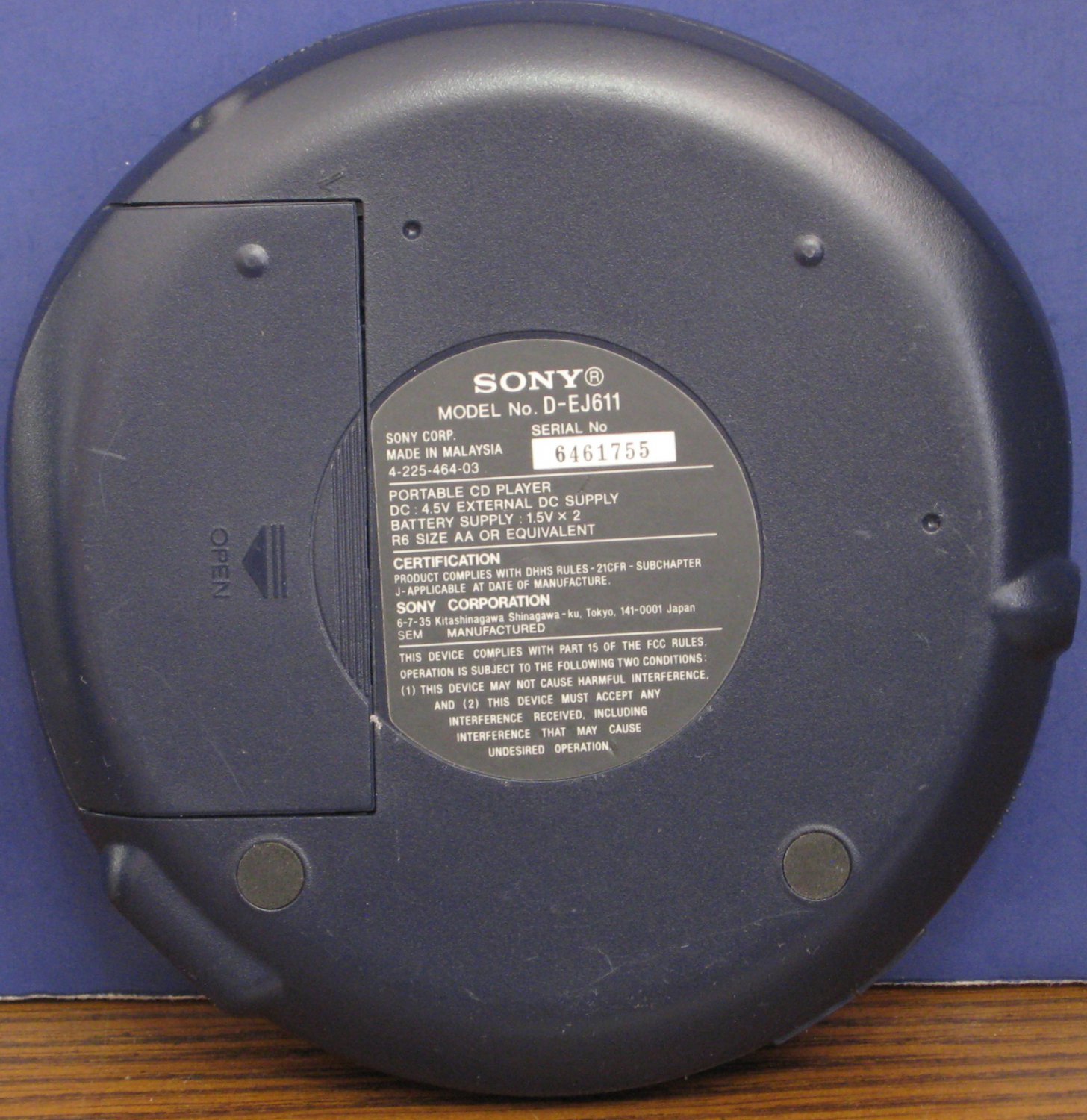 SOLD - Sony Discman D-EJ611 Personal CD Walkman Player - Blue - CD-R ...