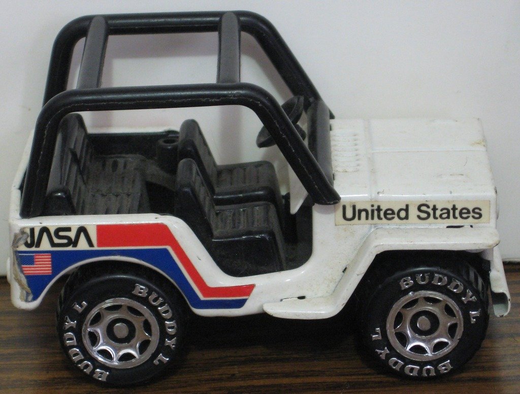 Buddy L NASA Pressed Metal and Plastic Jeep - 4.25" - 1980 Vintage