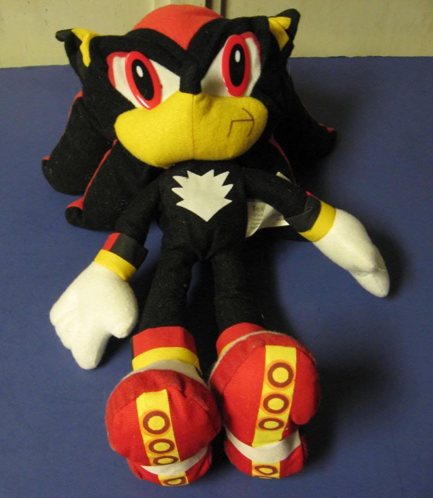 SOLD - Sonic the Hedgehog 12" Plush Shadow - Toy Network - 2008
