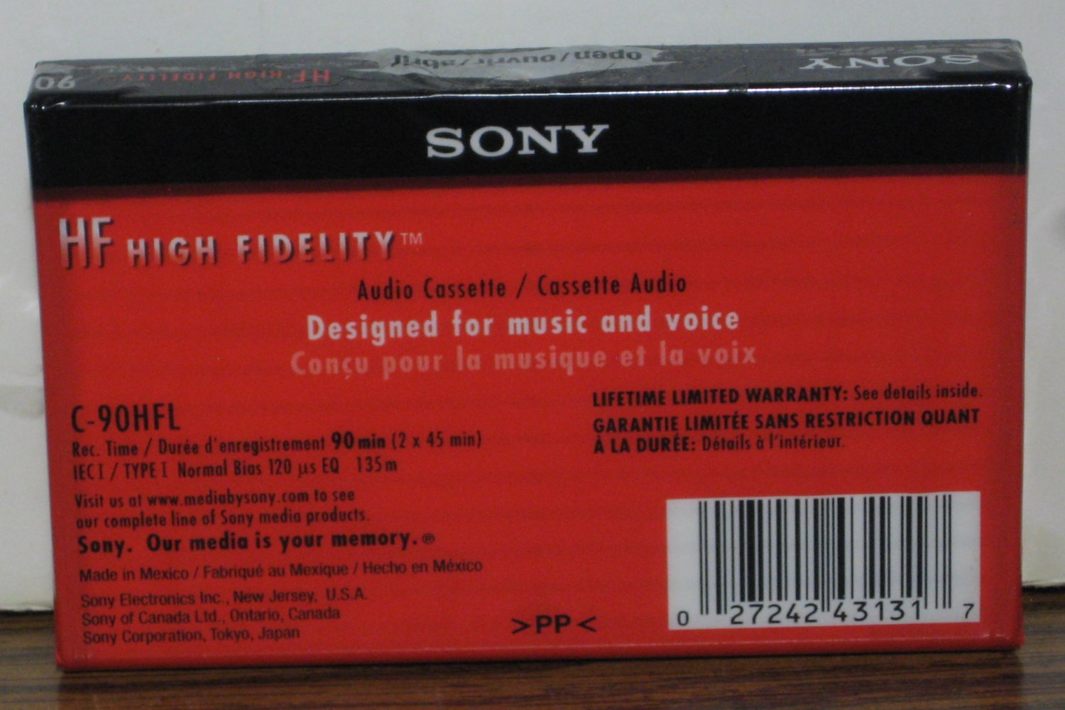 Audio Cassette Tape - Sony HF90 - 90 Minutes - New / Sealed