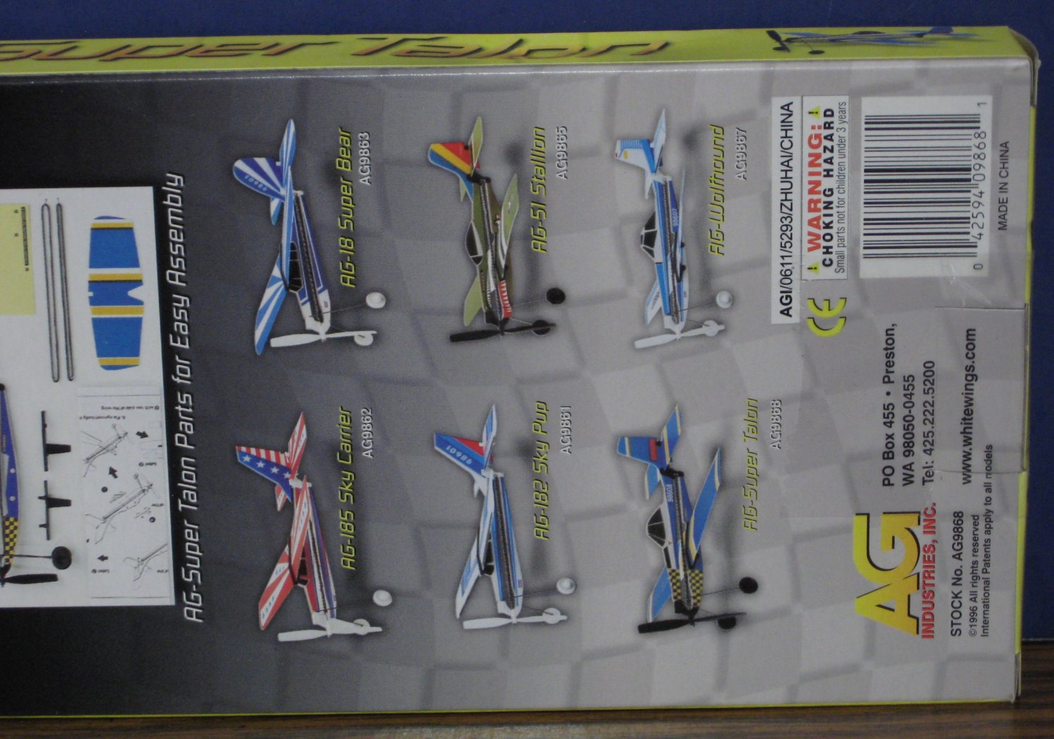 SOLD - Sky Ryders Super Talon Balsa Wood Flying Glider Plane - AGI ...