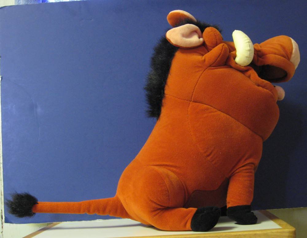 Disney Lion King Large Plush Pumbaa - 19" Long / 17" Tall with Plush Bugs