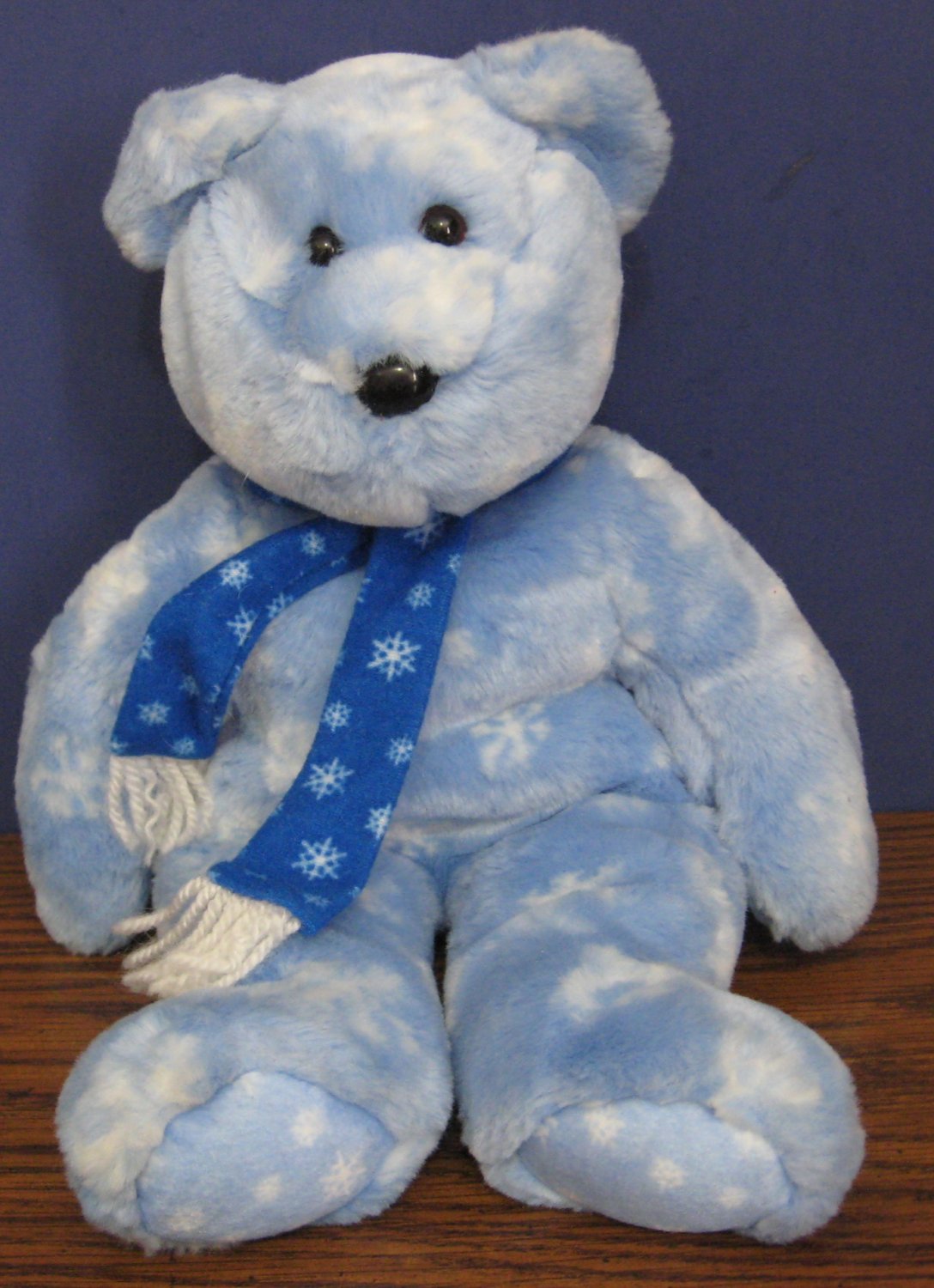 Ty Beanie Buddies America - Blue Plush Red Cross Bear - 13" - 2002 Vintage