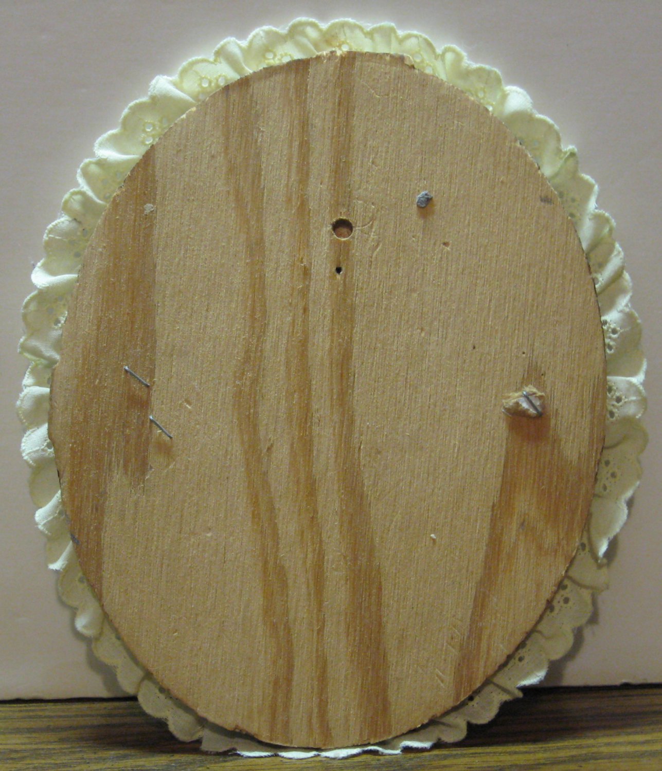 Hand Painted Chickens Wall Plaque Wood with Lace Trim Rooster Hen Chick ...