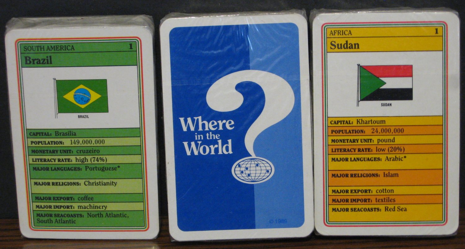 Where in the World Geography Board Game Unused Cards 3 Sealed Decks ...