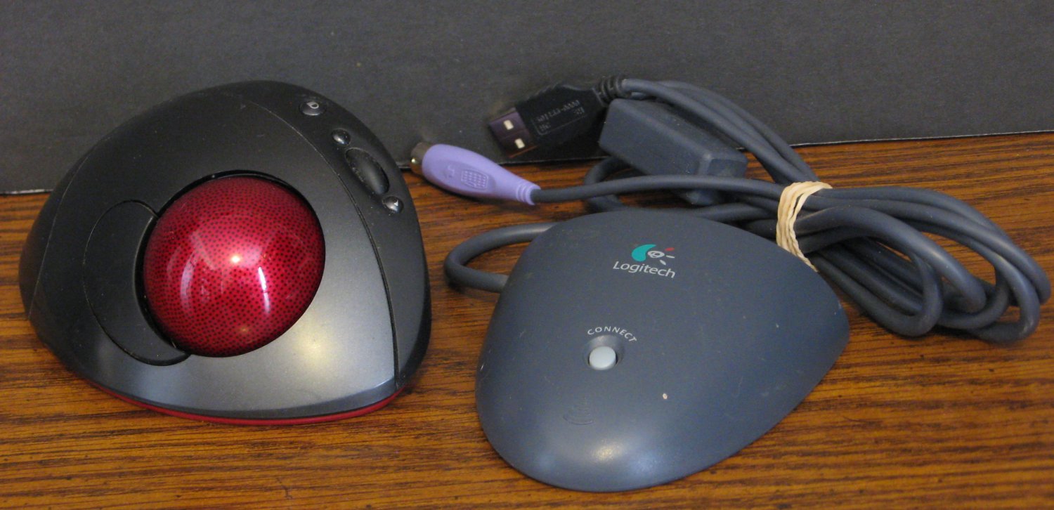 SOLD - Logitech Wireless Trackman Marble Trackball T-RB22 and Dual USB ...