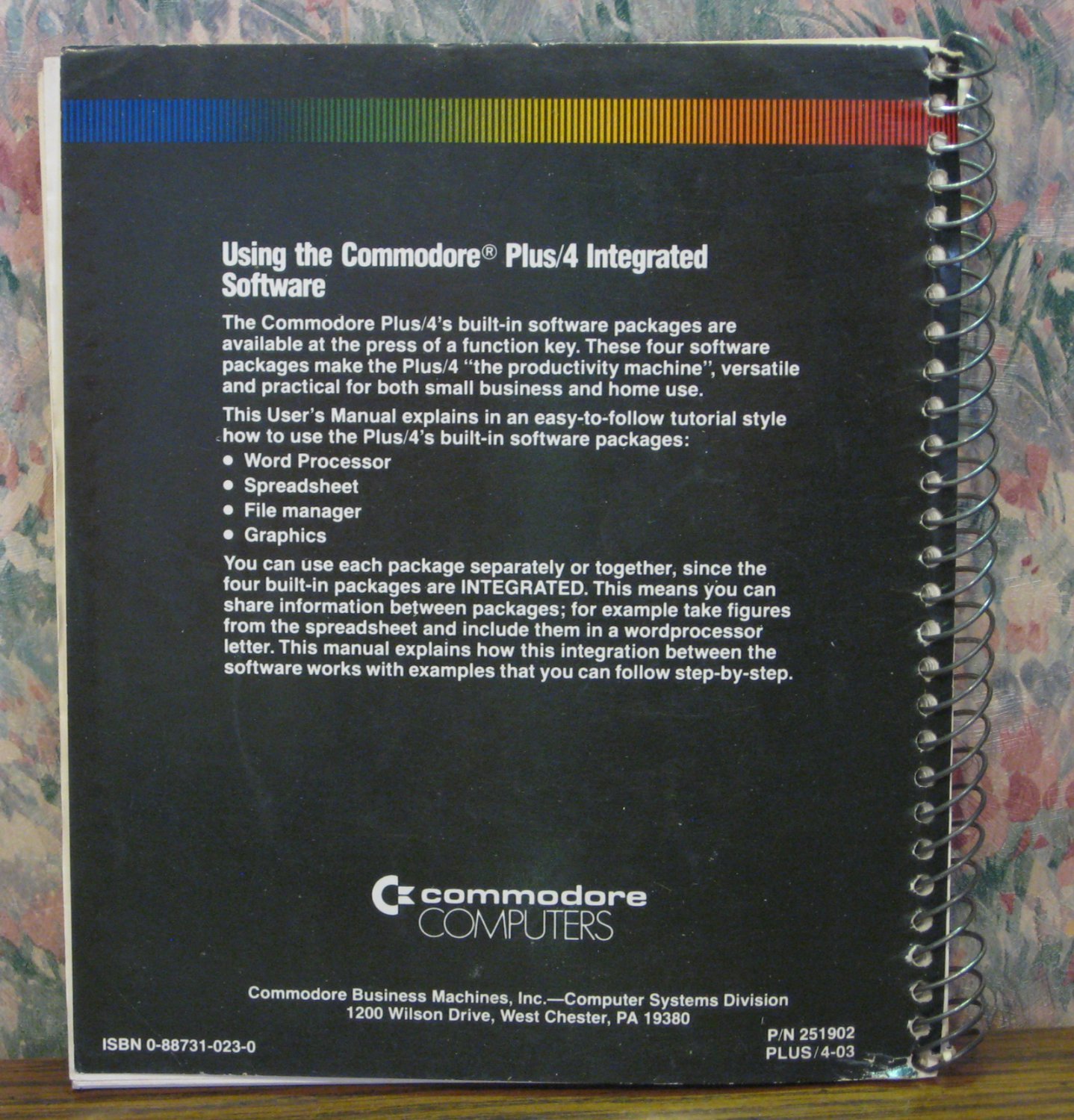 SOLD - Computer Book - Commodore Plus 4 Small Spiral Bound Integrated ...