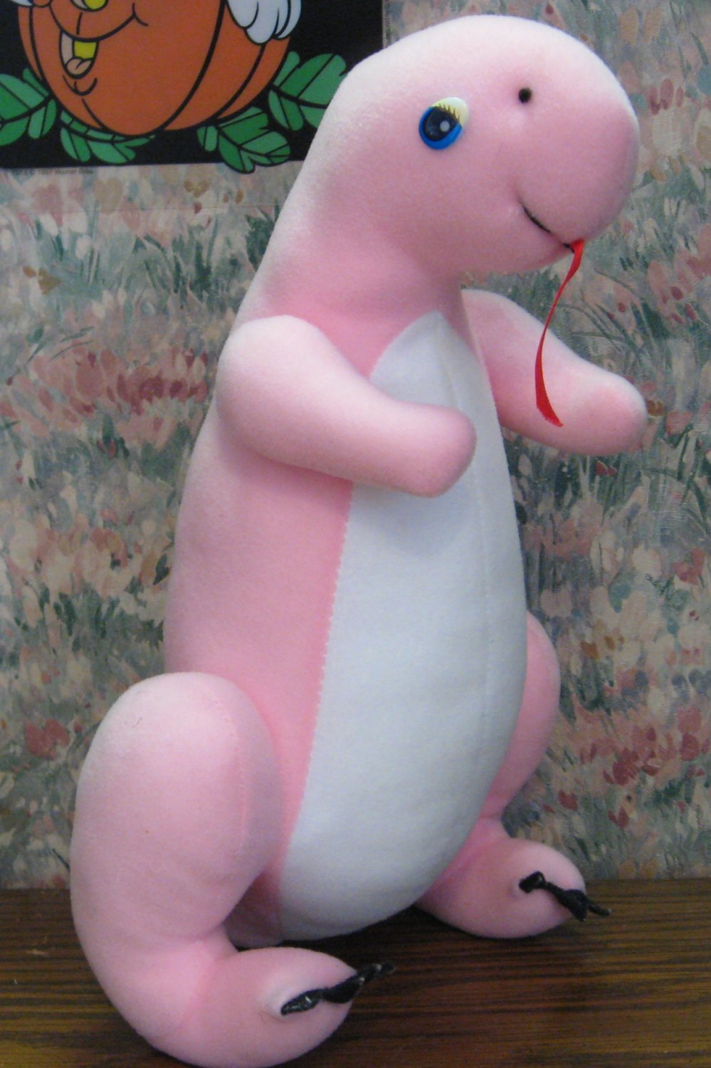 Pink Plush Dinosaur / Lizard - B&A Unlimited - 11" - 1987 Vintage