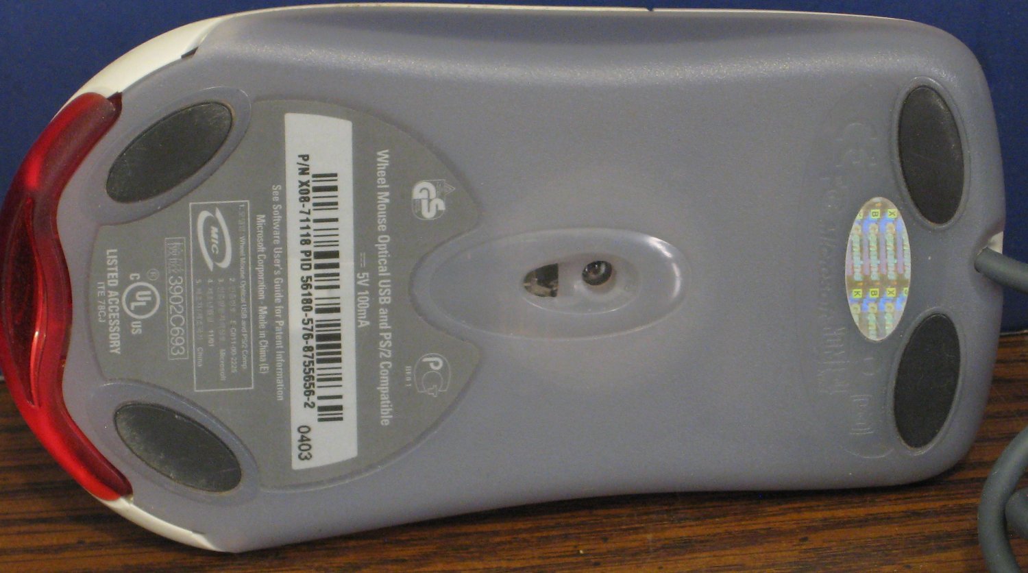 Microsoft Wheel Mouse Optical Original Release USB - PS/2 Compatible ...